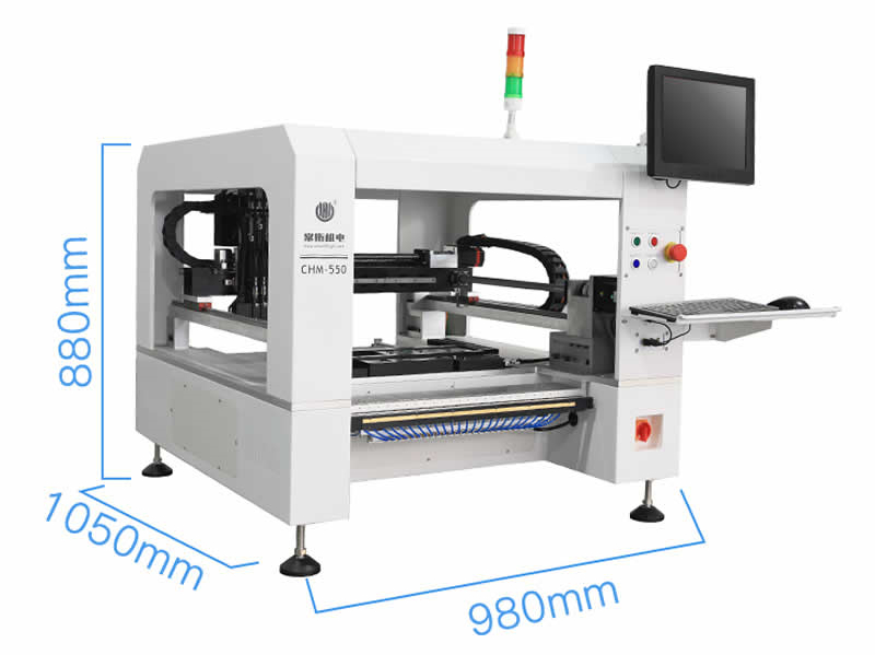 CPK Test Passed 4 Heads 50 Feeders CHM-550 SMT Pick and Place Machine ...