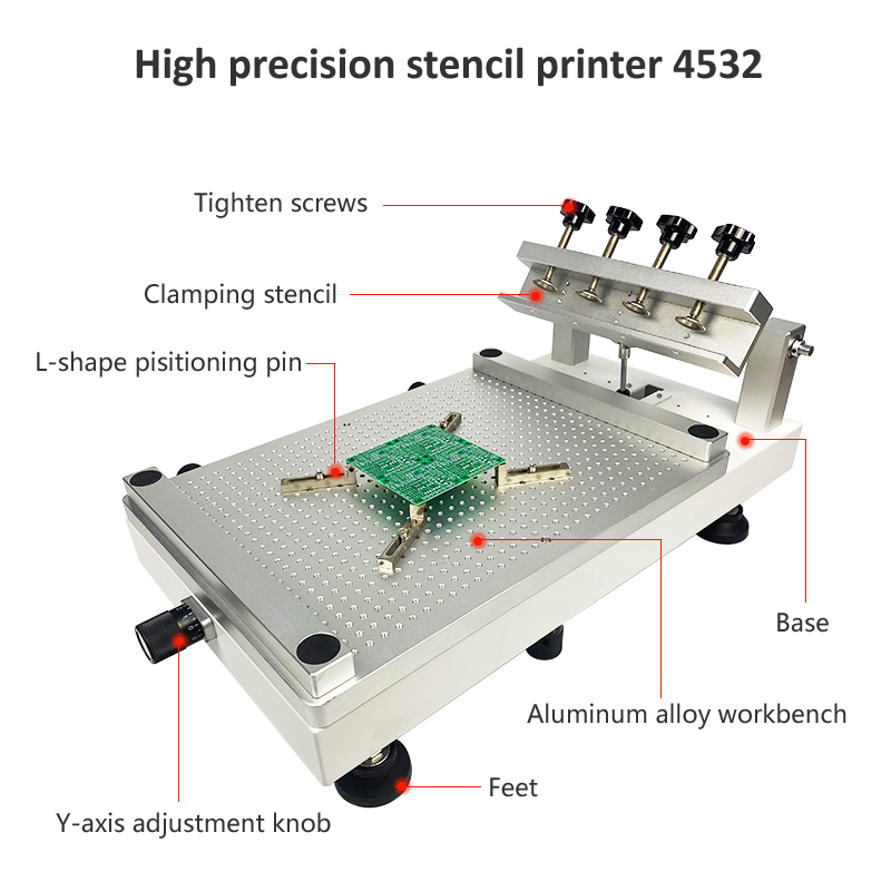High Precision 4532 Stencil Printer SMT Manual Solder Paste Printer ...
