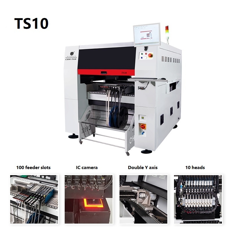 High Speed High Stability 10 Heads 100 Feeders Charmhigh TS10 SMD SMT Pick and Place Machine ...